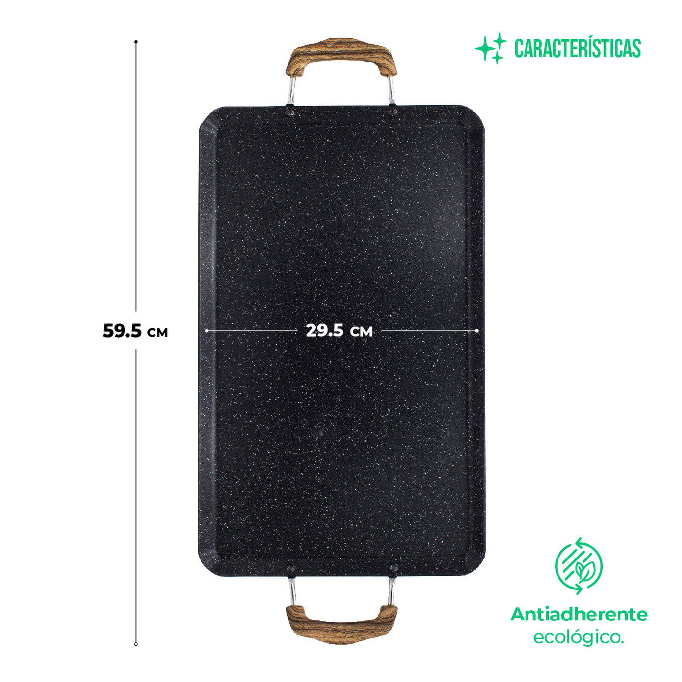 Comal Rectangular Love Cook Con Recubrimiento De Marmol — Queen Sense