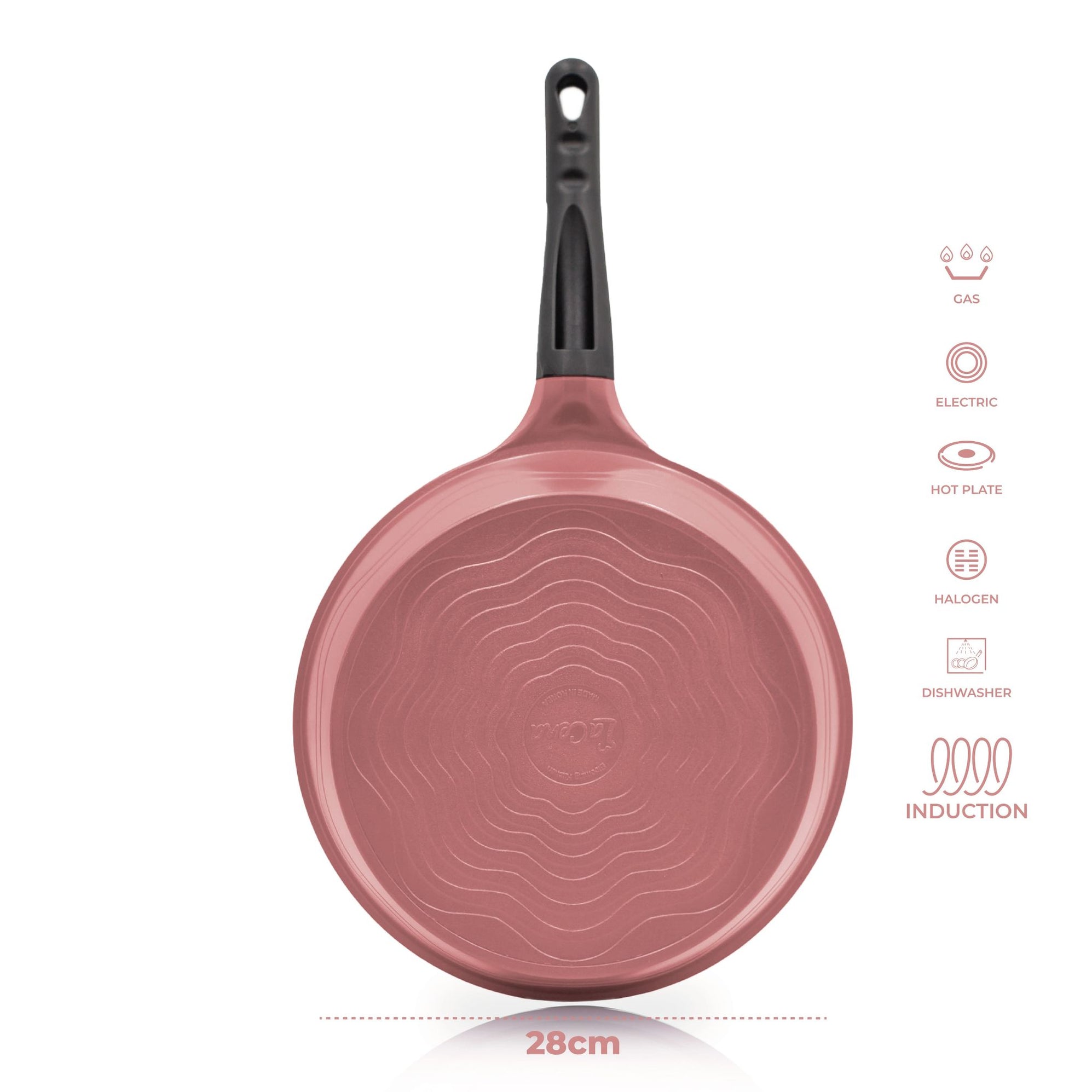 Set Sartenes Rosas Antiadherentes Con Utensilios Silicon — Queen Sense