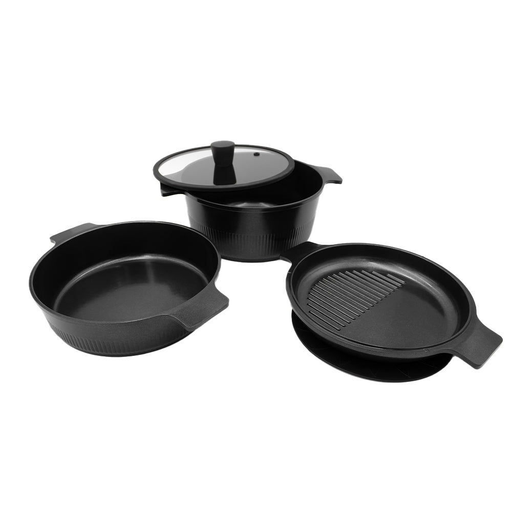 SET 3 EN 1 DE OLLAS MULTIFUNCIONALES Y recubrimiento antiadherente ¡in ...