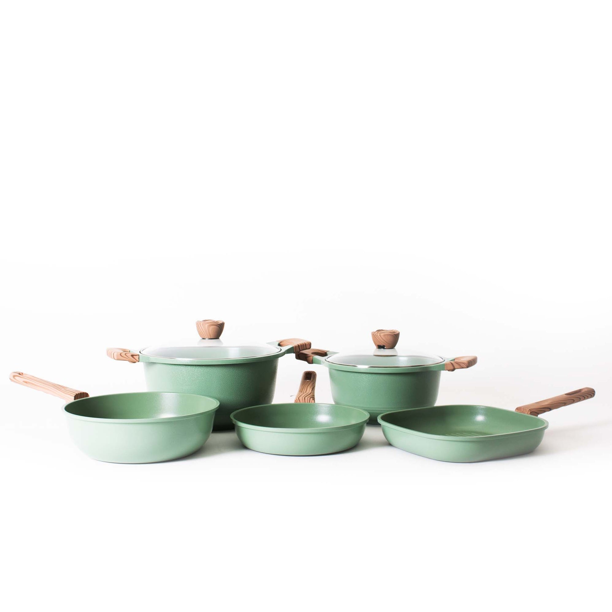 Juego 7 Piezas Jade Premium Sarten/Ollas C/Tapa — Queen Sense